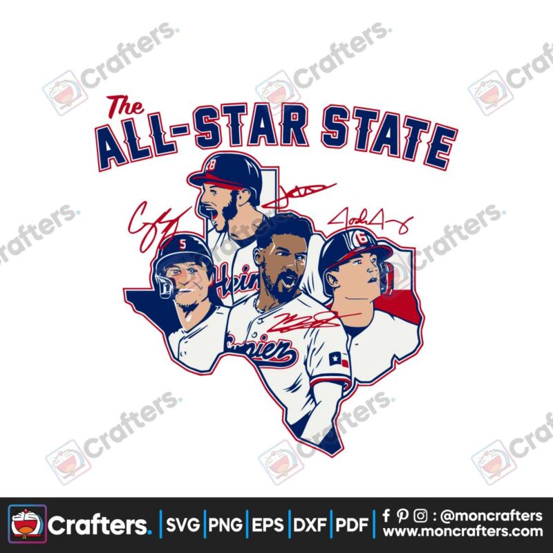 Texas Rangers All Star State SVG Silhouette Cricut Files