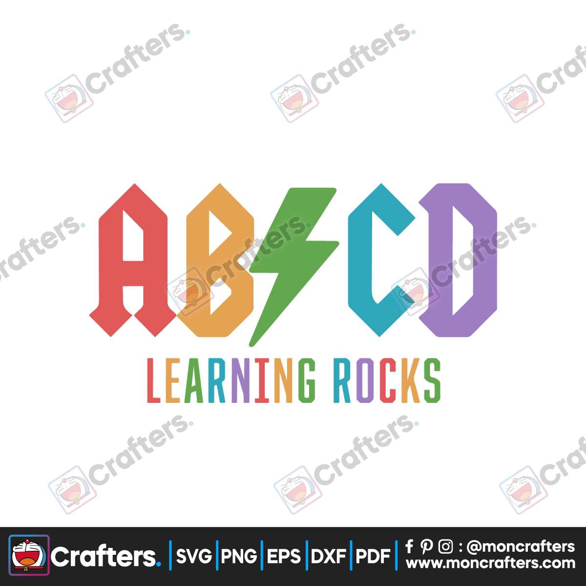 ABCD Teacher SVG Learning Rocks SVG Cutting Digital File