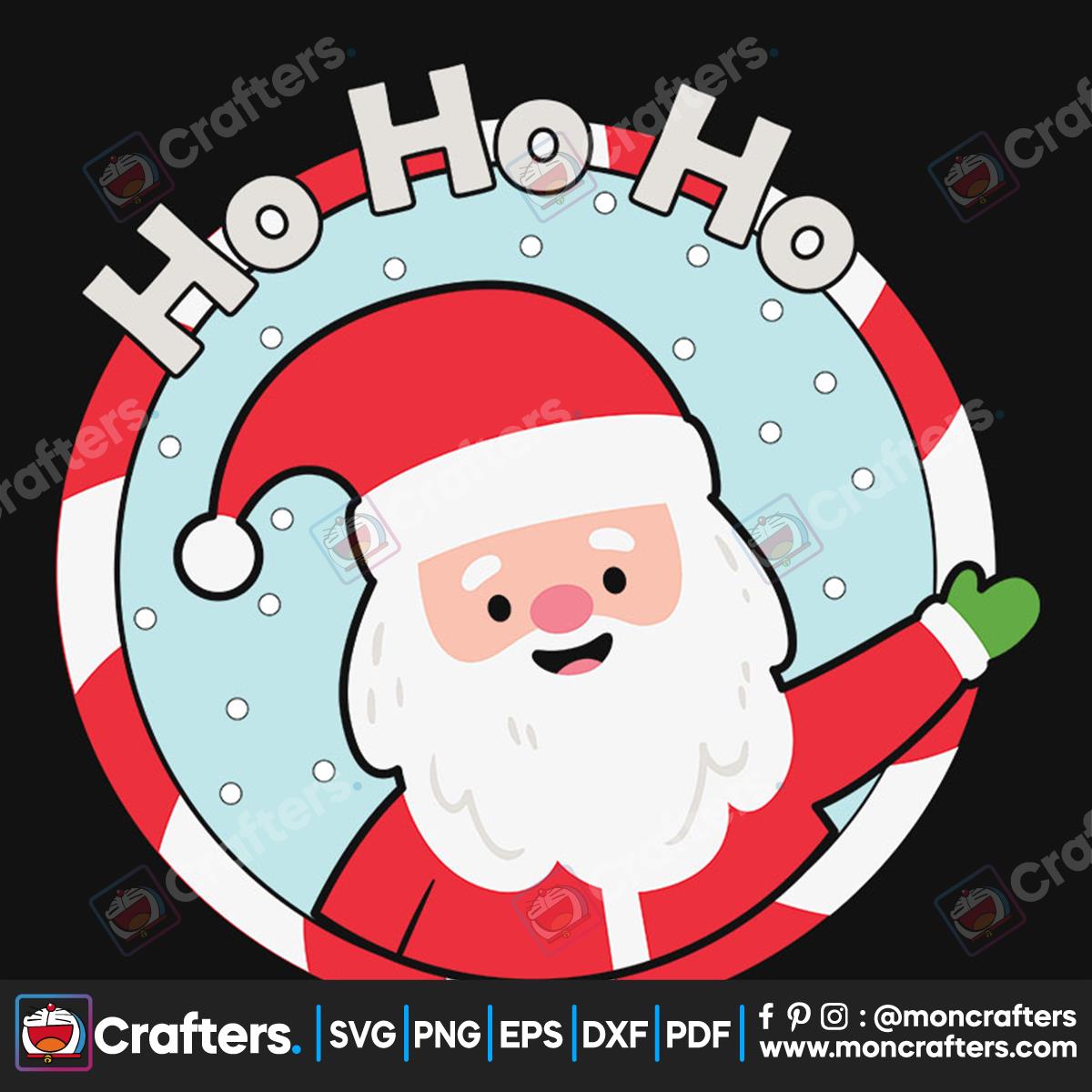 Ho Ho Ho Santa Svg, Christmas Svg, Santa Svg, Snow Svg, Hat Svg, Gift ...